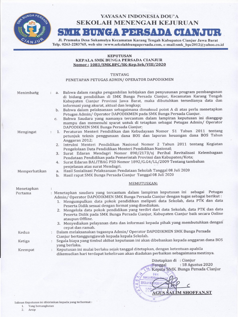 SK Op Yayasan Terbaru | PDF