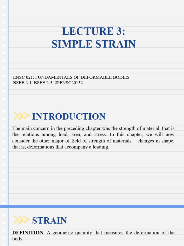 Simple Strain and Hooke's Law | PDF | Deformation (Engineering) | Young's Modulus