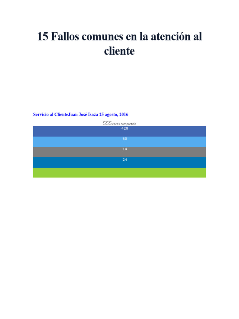 15 Fallos comunes en la atención al cliente | Descargar gratis PDF | Business | Internet