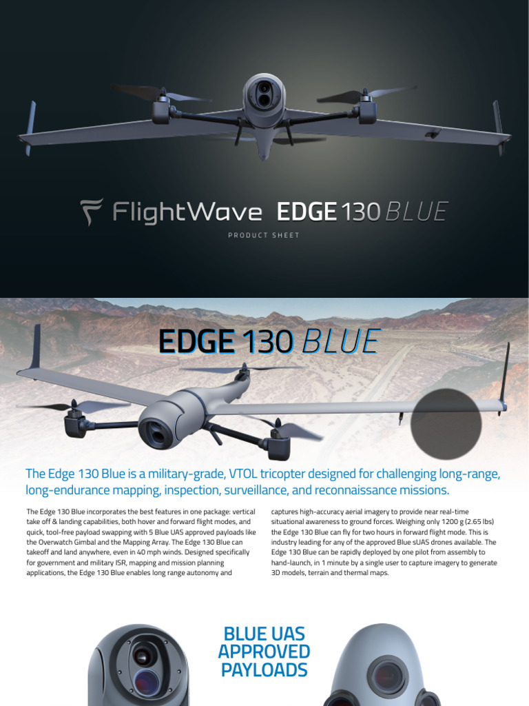 The-Edge-130-Blue | PDF | Unmanned Aerial Vehicle | Camera