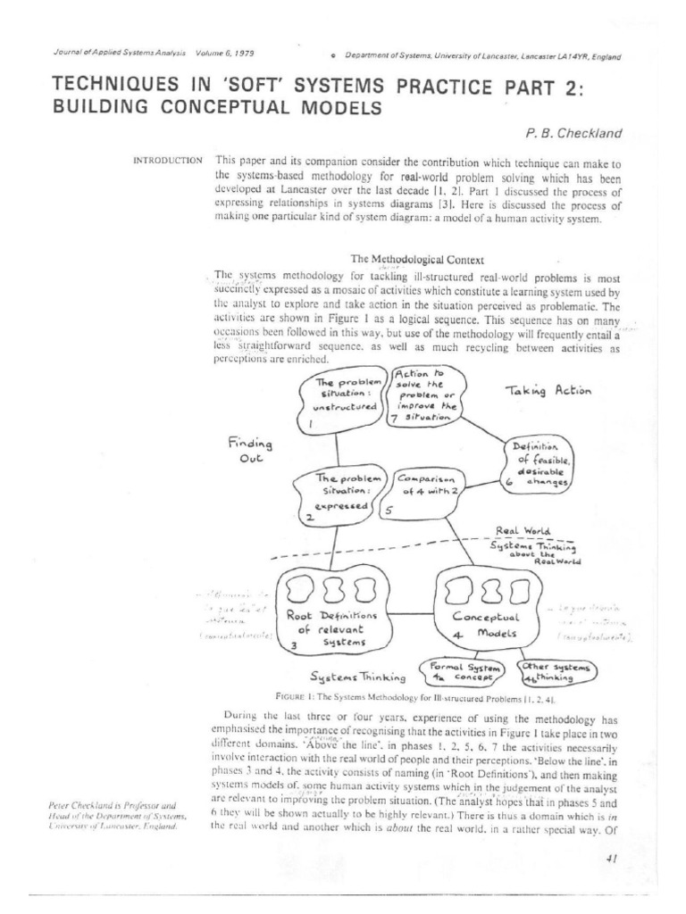 Techniques in Soft System Practice 2 - Checkland (1979) | PDF