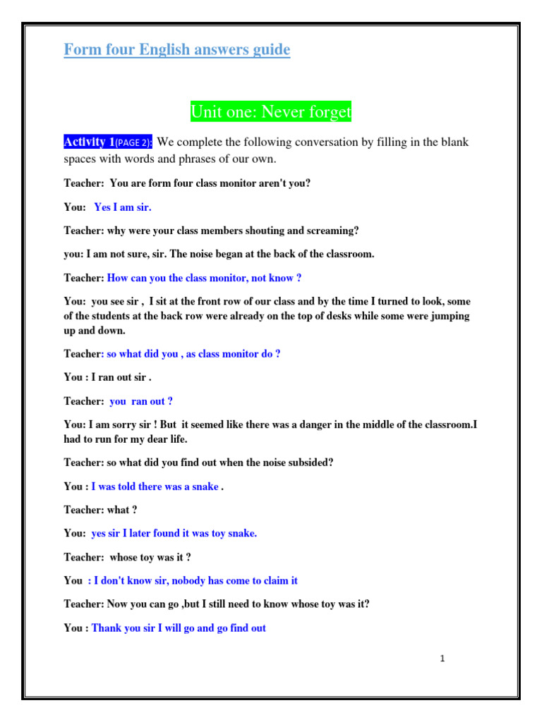 English Answers f4 All Units | PDF | Poetry | Rhyme