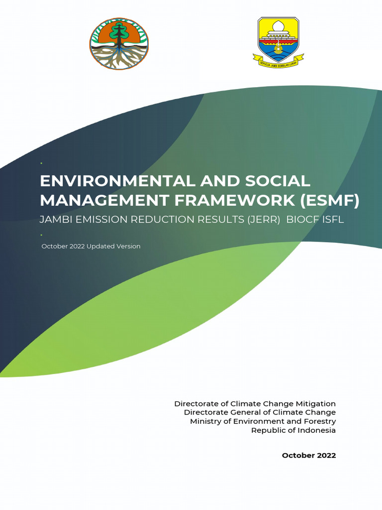 1-ESMF Jambi 10 Oct 2022 (Clean Version) | PDF | Sustainability | Risk