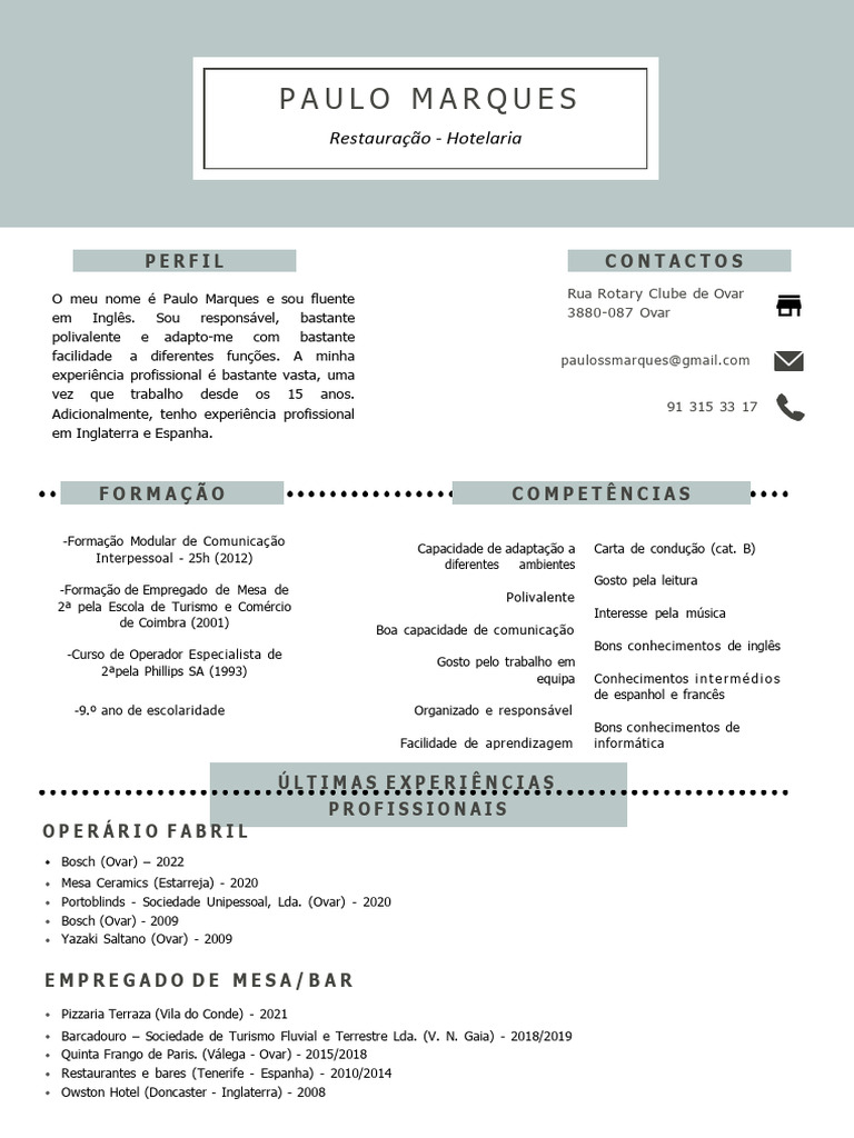 CV - Paulo Marques - 2023 | PDF