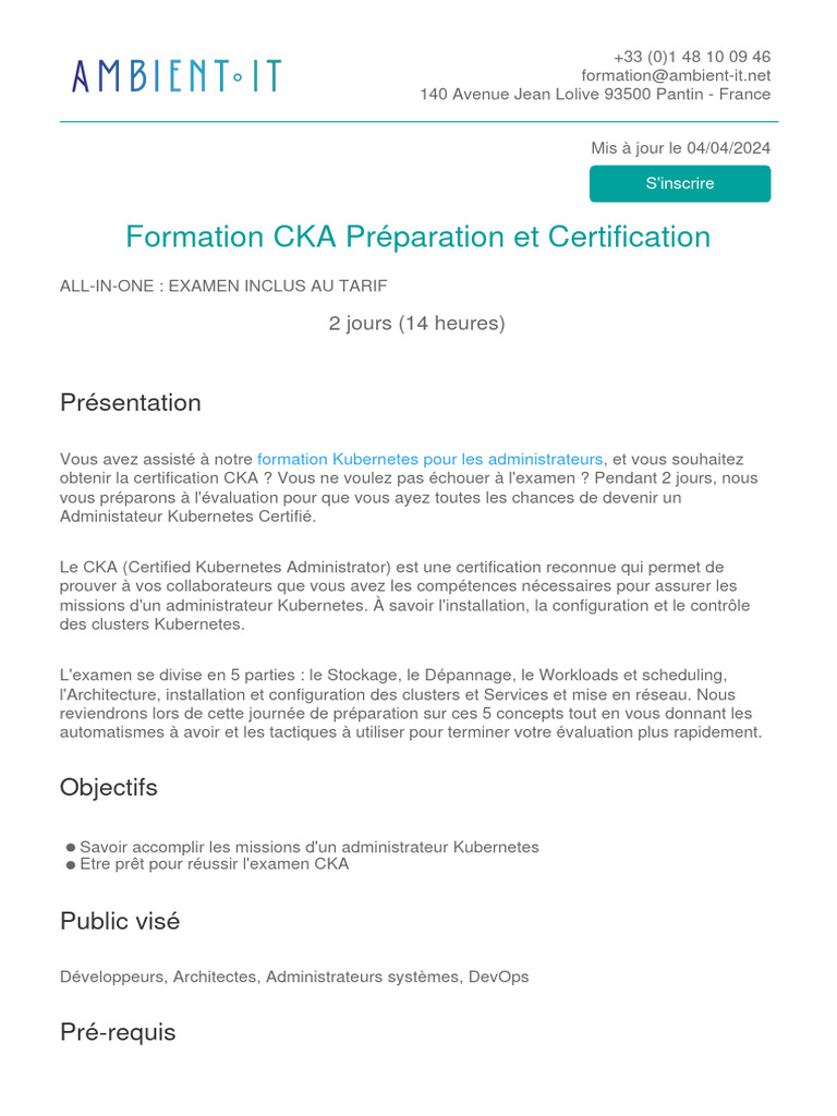 Annexe 1 Fiche Descriptive Cka | PDF | Informatique | Informatique
