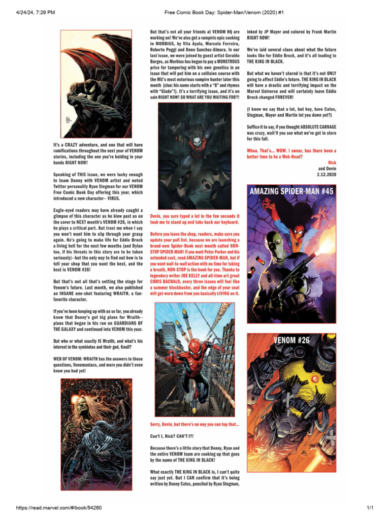Spider ManVenom #1 | PDF | Spider Man | Characters Created