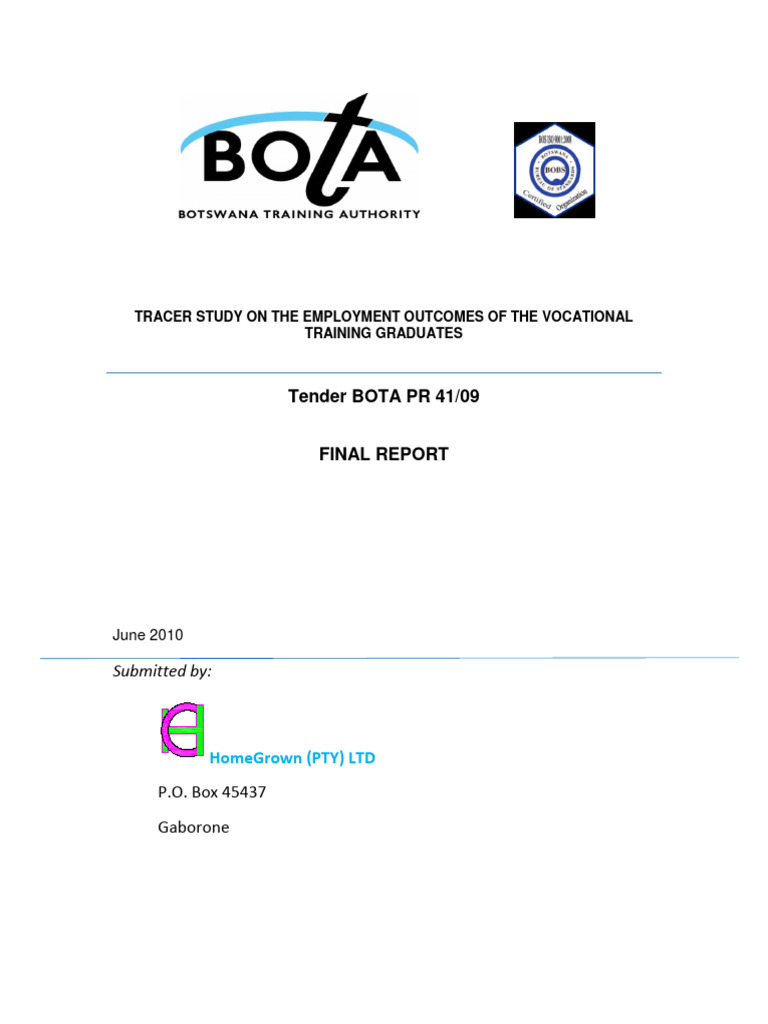 BOTA Tracer Study 2010 | PDF | Vocational Education | Employment
