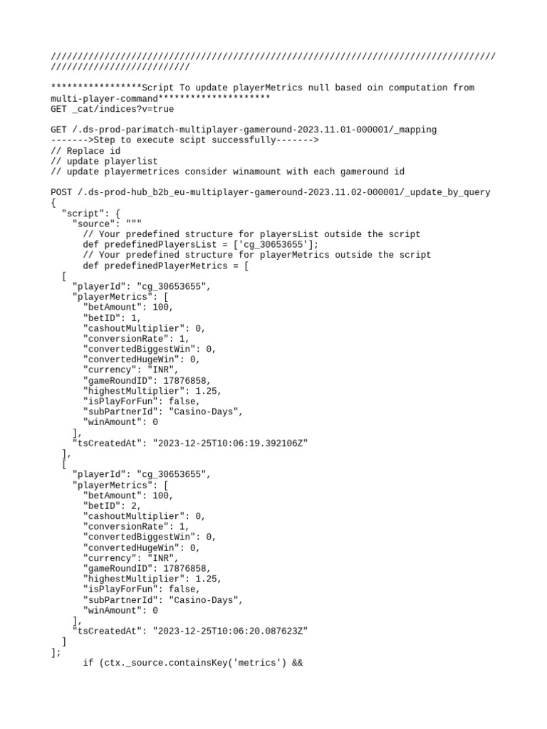 Player Metrics Null Update | PDF | Computers | Technology & Engineering