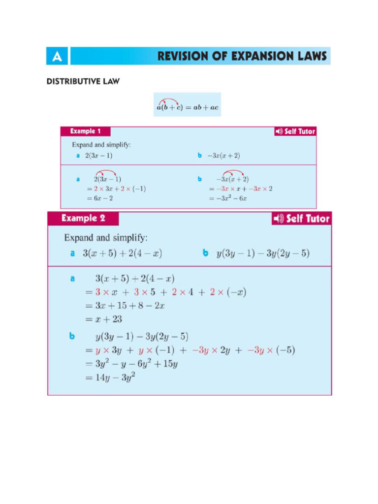 Algebraic Expansion and Factorisation | PDF
