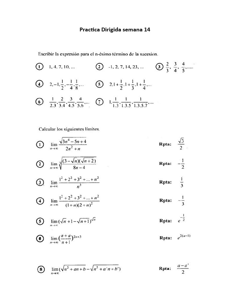 Practica Dirigida Semana 14 | PDF Practica Dirigida Semana 14 | PDF