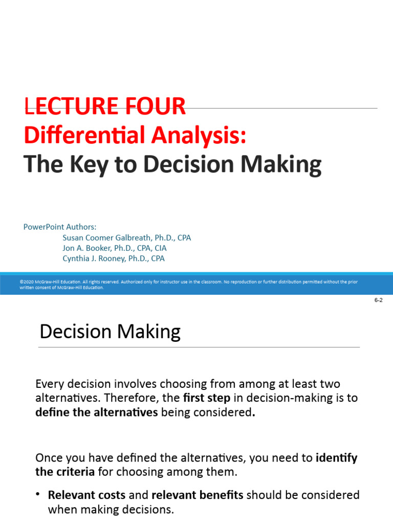 Lecture Four Decision Making Analysis | PDF | Decision Making ...