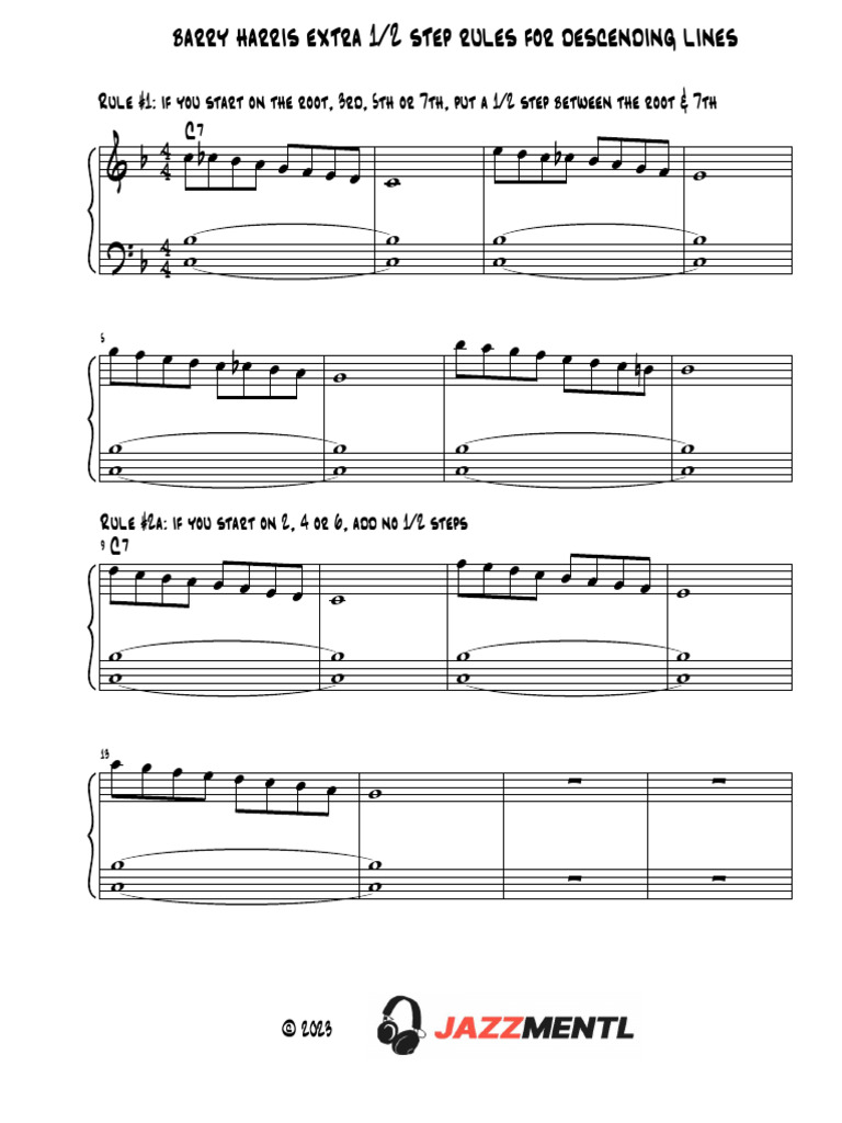 Barry Harris Extra Half Step Rules | PDF