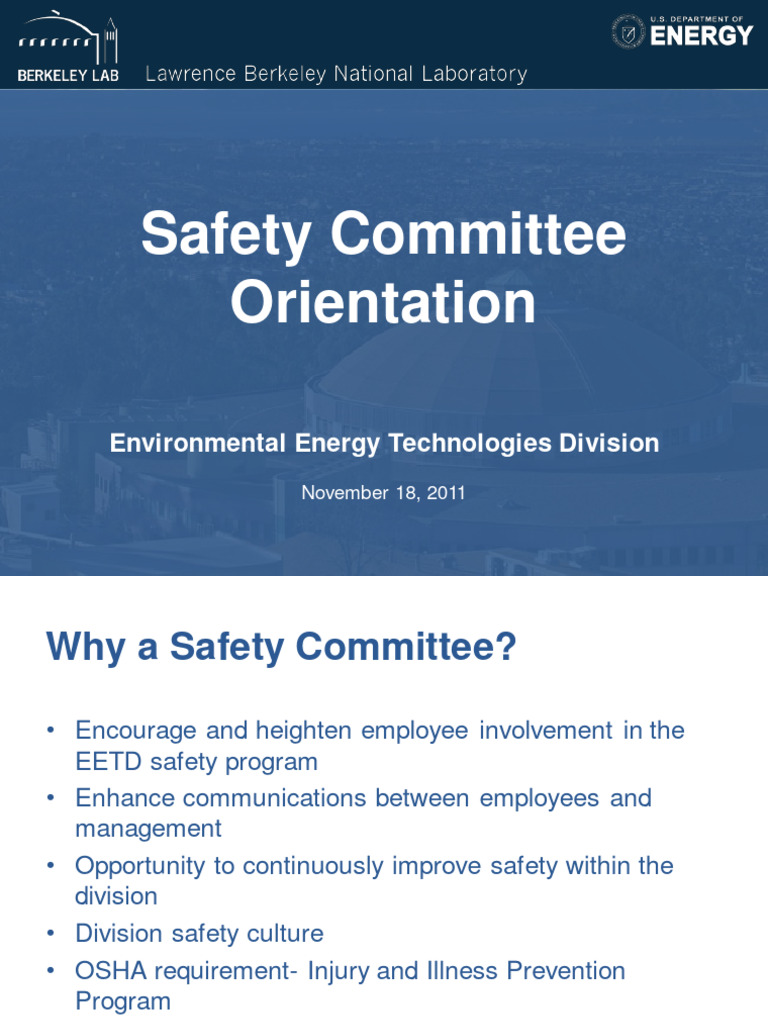 EETD Safety Committee Orientation Guide | PDF | Business
