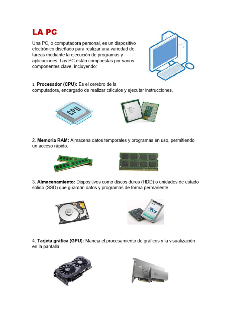 Componentes y Tipos de Computadoras | PDF | Hardware de la computadora ...