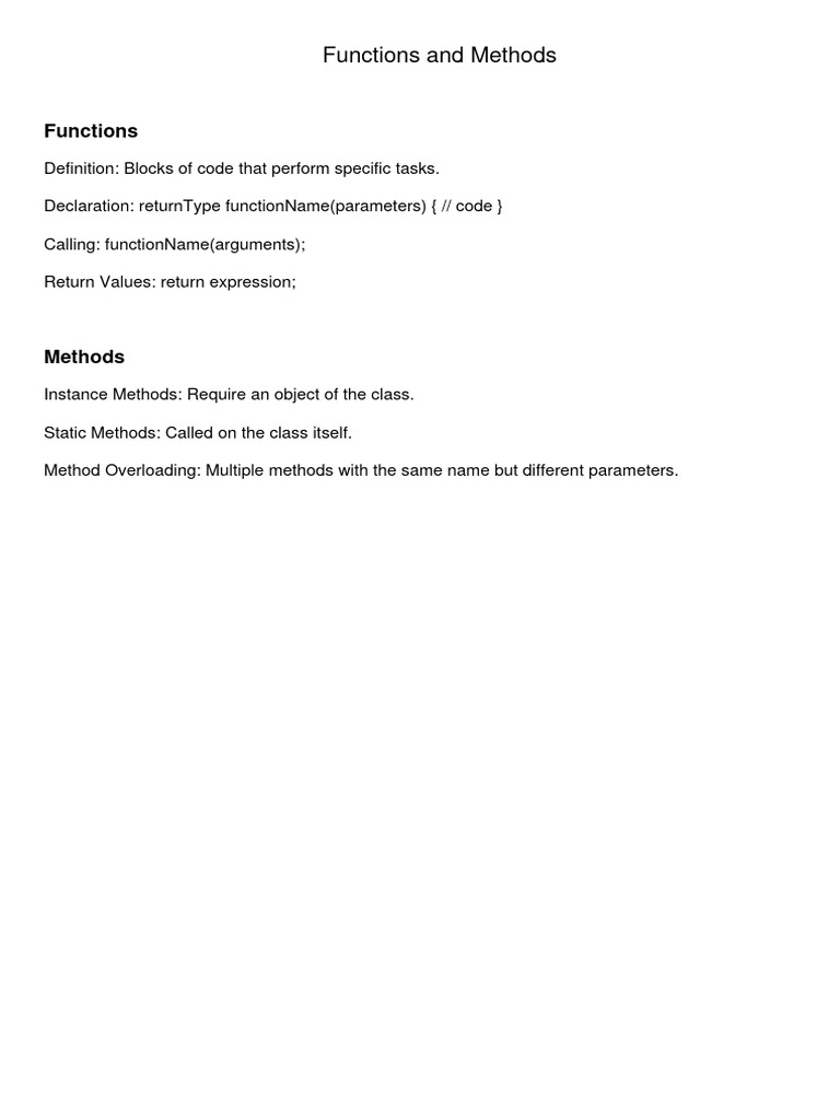 Functions and Methods | PDF | Computers