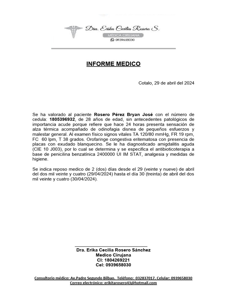 Informe Medico.. | PDF