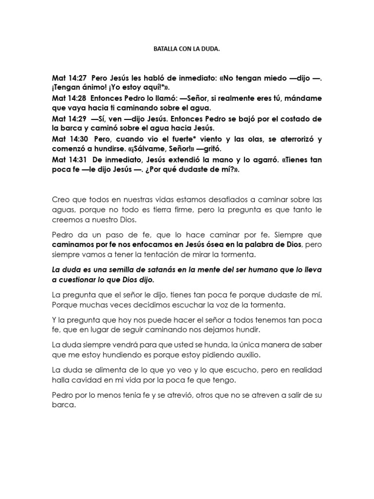 BATALLA CON LA DUDA | PDF | Amor