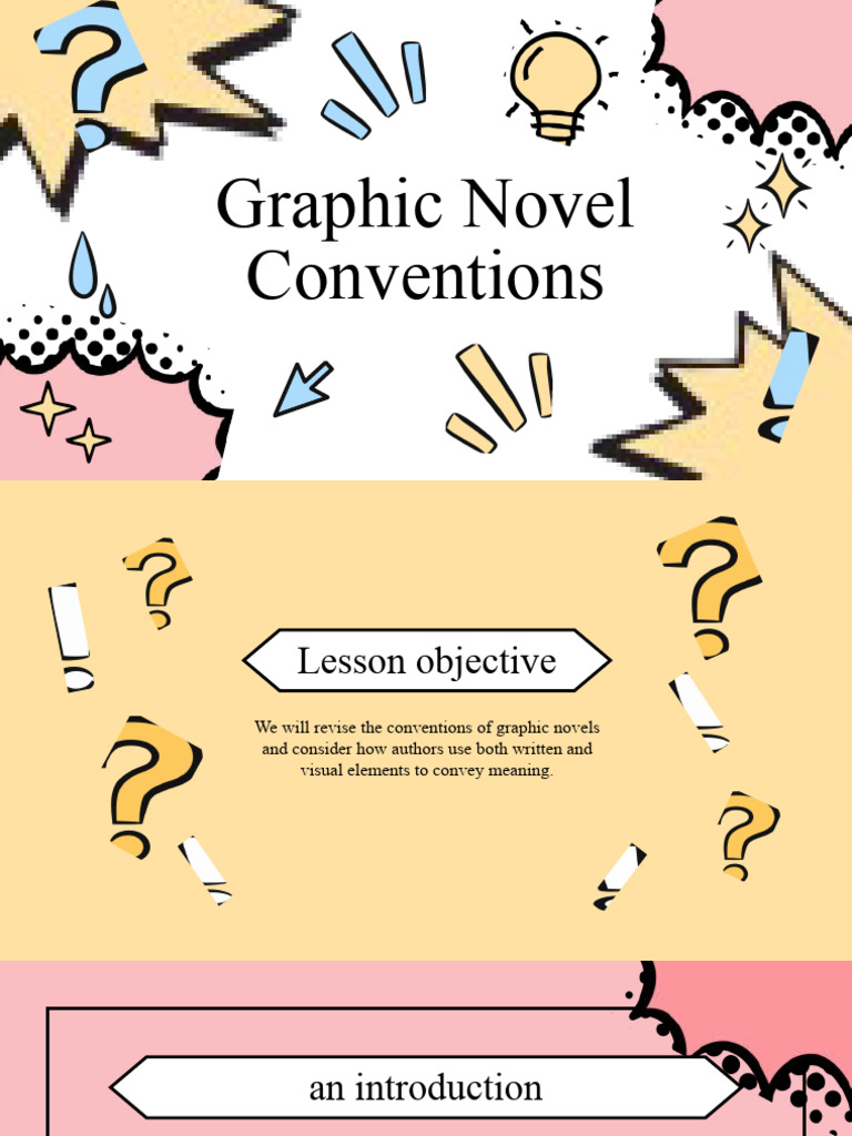 Blue Pink Yellow Pastel Line English Graphic Novel Conventions ...