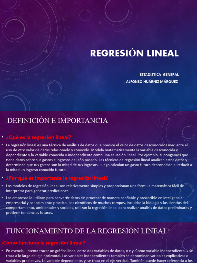 Regresión Lineal | PDF | Regresión lineal | Análisis de regresión