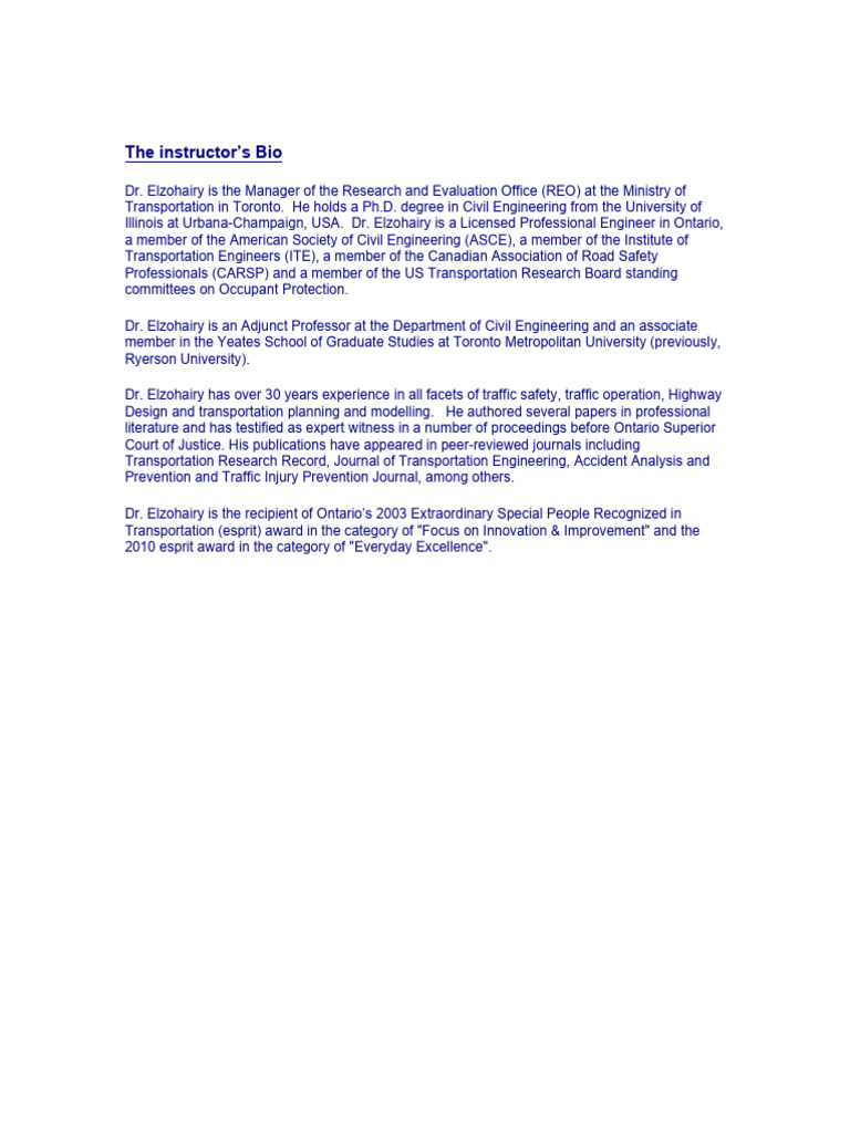 0 - Instructor Bio | PDF