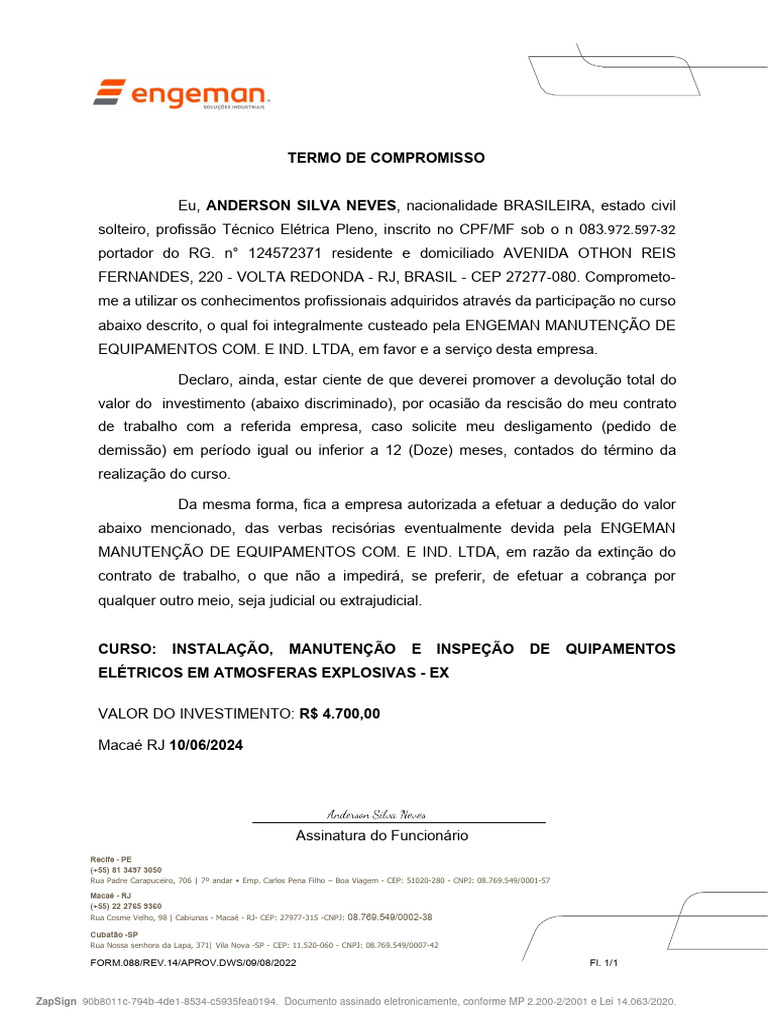 TERMO - EX - Anderson Silva Neves | PDF