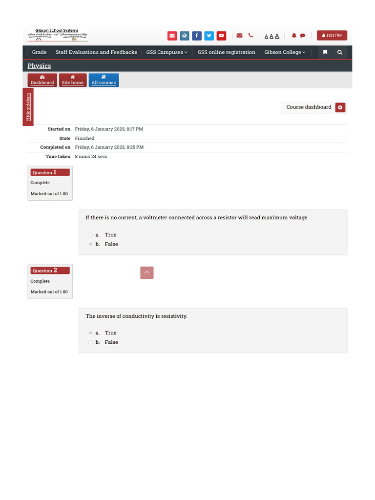 2022-23 2nd Q Gr12 Physics Test 2 - Attempt Review | PDF | Capacitor ...