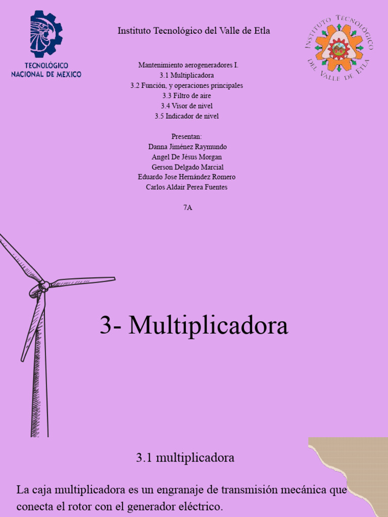 Expo Multiplicadora | PDF | Generador eléctrico | Turbina