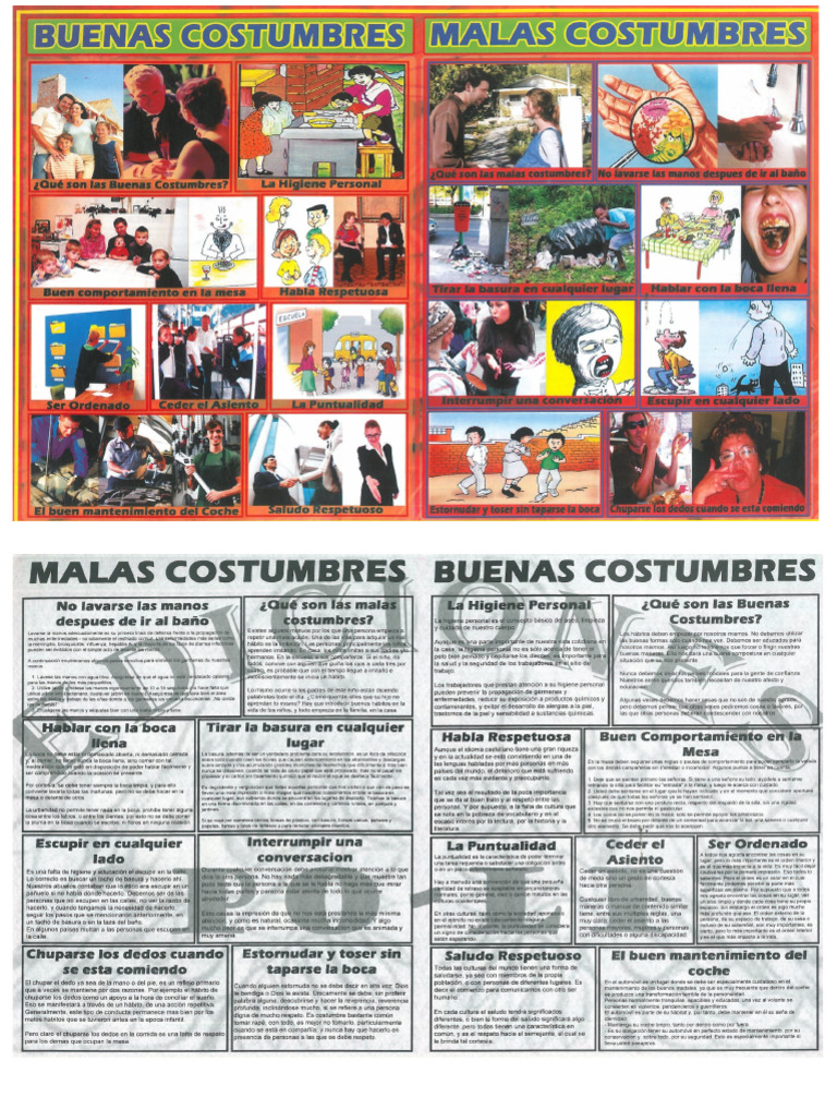 BUENAS COSTUMBRES Y MALAS COSTUMBRES | PDF