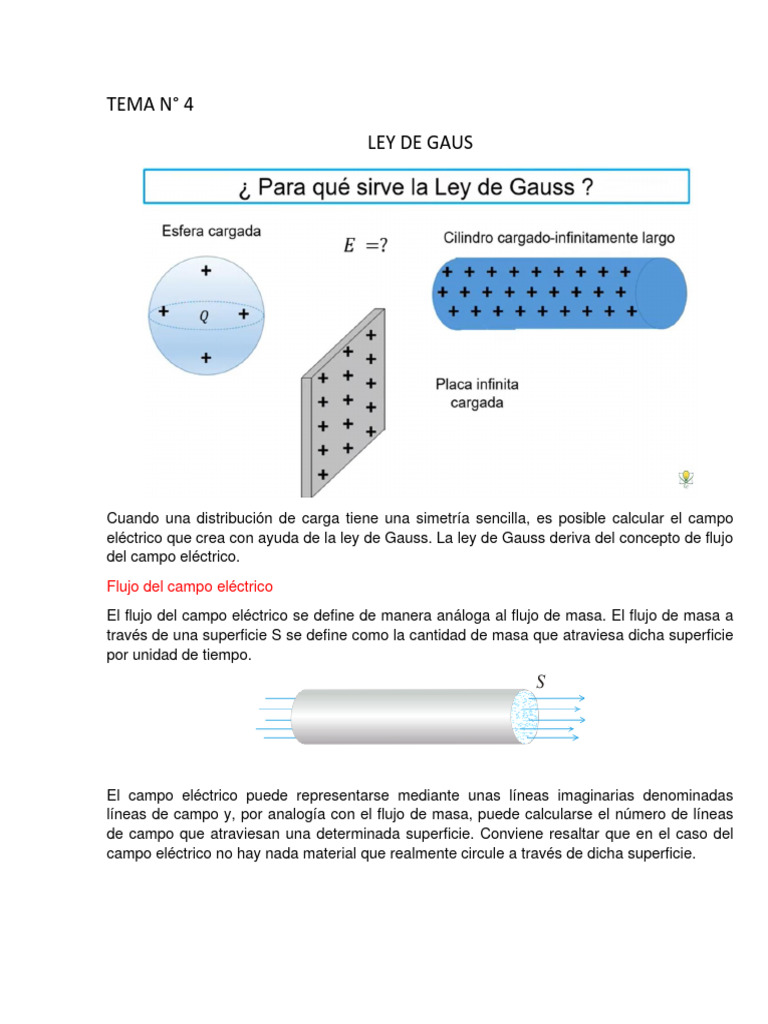 Ley de Gauss y Flujo Eléctrico | PDF