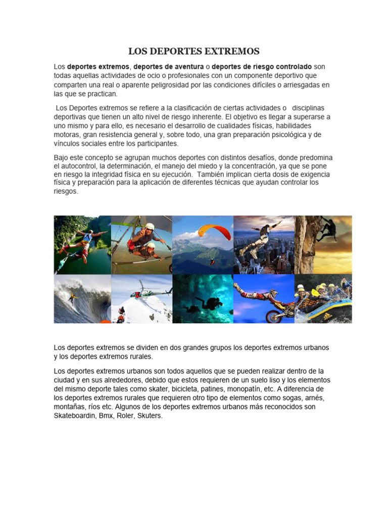 Los Deportes Extremos | PDF