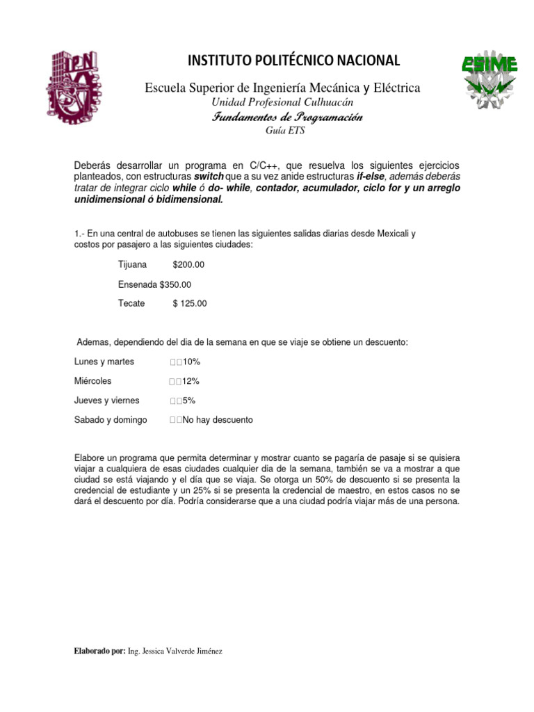 Guia Ets Fundamentos de Programacion | PDF