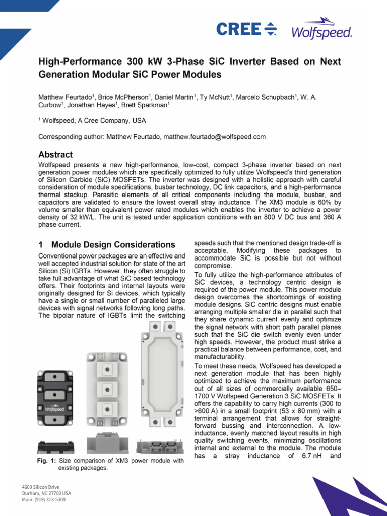 High Performance 300 Kw 3 Phase Sic Inverter Based On Next Generation Modular Sic Power Modules