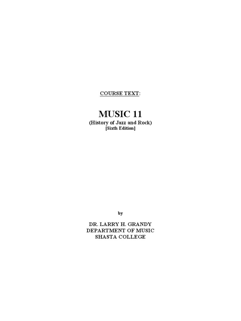 Jazz and Rock Music Elements | PDF | Jazz | Ragtime