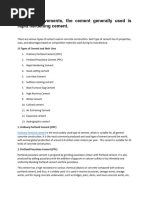 Holcim Portland Cement Type 1 Specs | PDF | Concrete | Cement