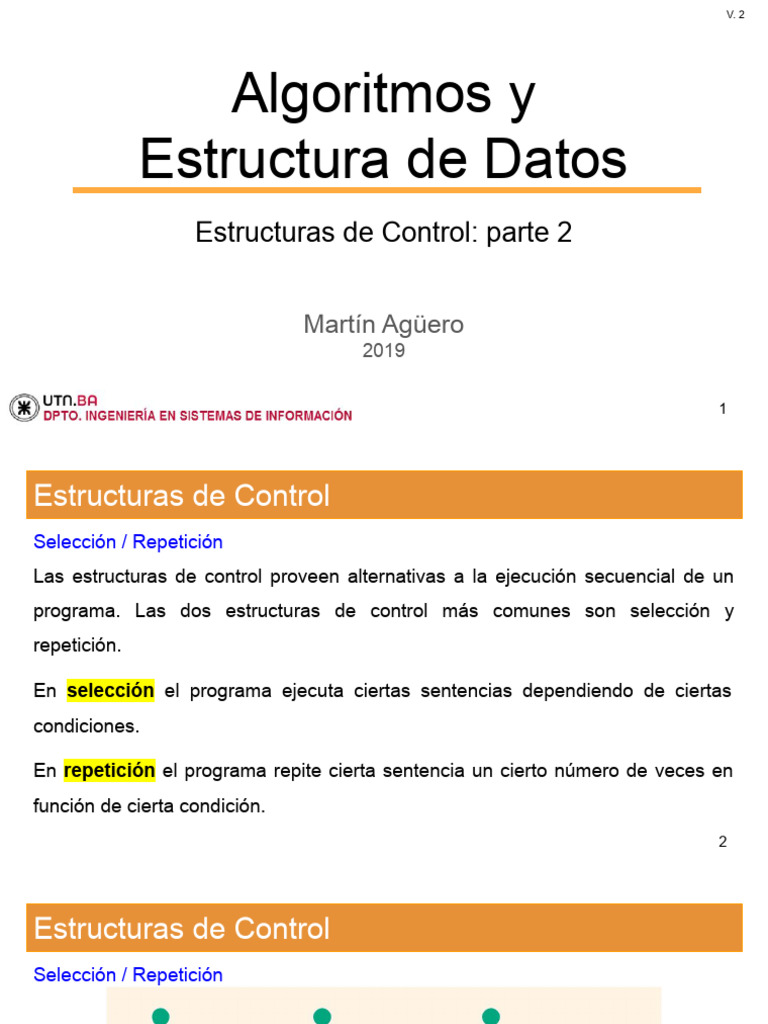 AyED - Clase 5 - Estructuras de Control - Parte 2 | PDF | Flujo de ...