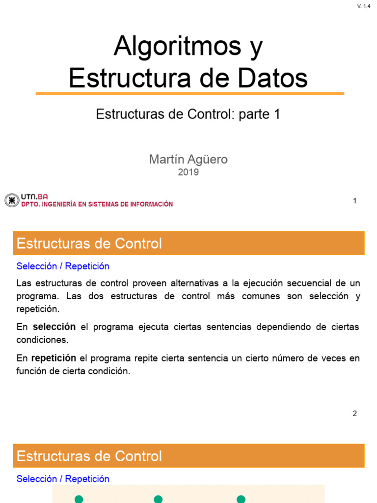 AyED - Clase 4 - Estructuras de Control - Parte 1 | PDF | Flujo de ...