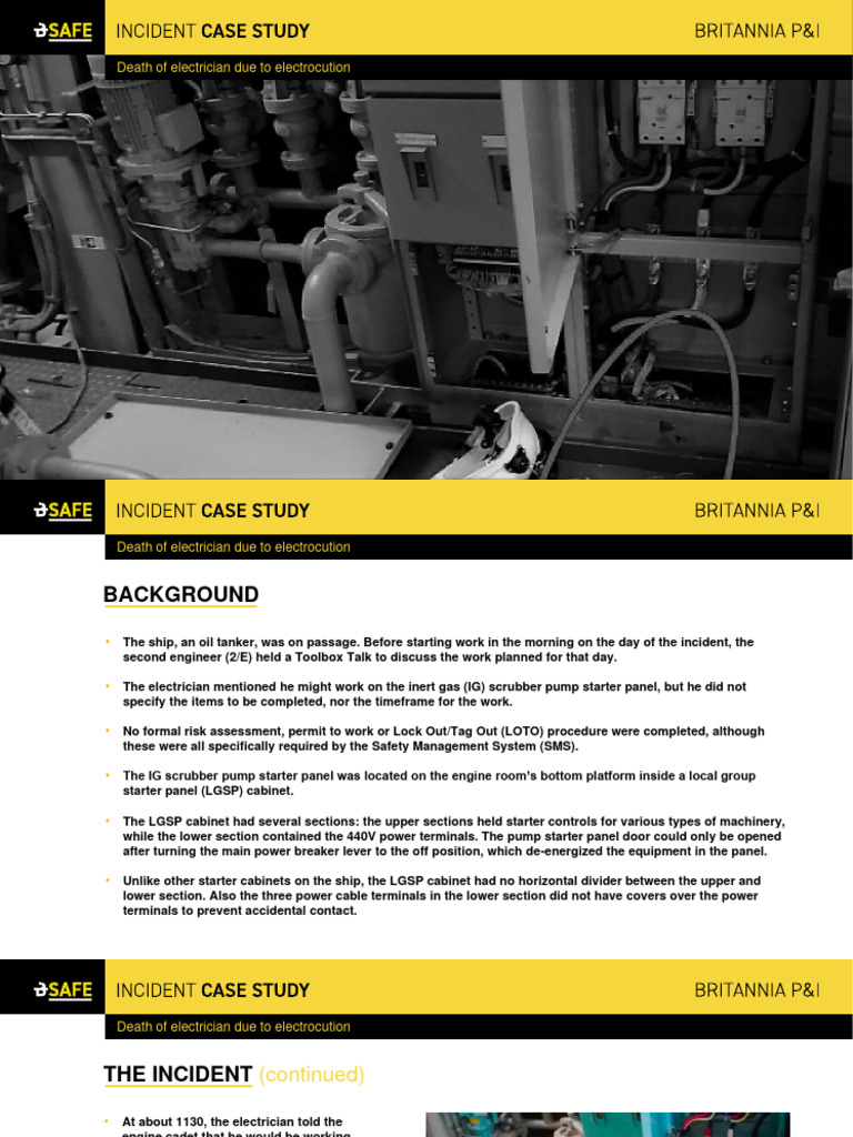 BSafe Case Study No.4 Fatal Electrocution Presentation | PDF ...