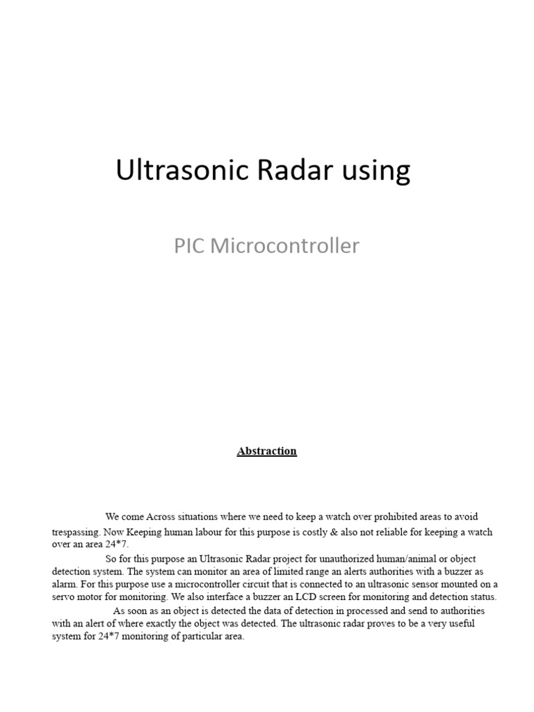 Ultrasonic Radar Using-1 | PDF | Radar | Rectifier