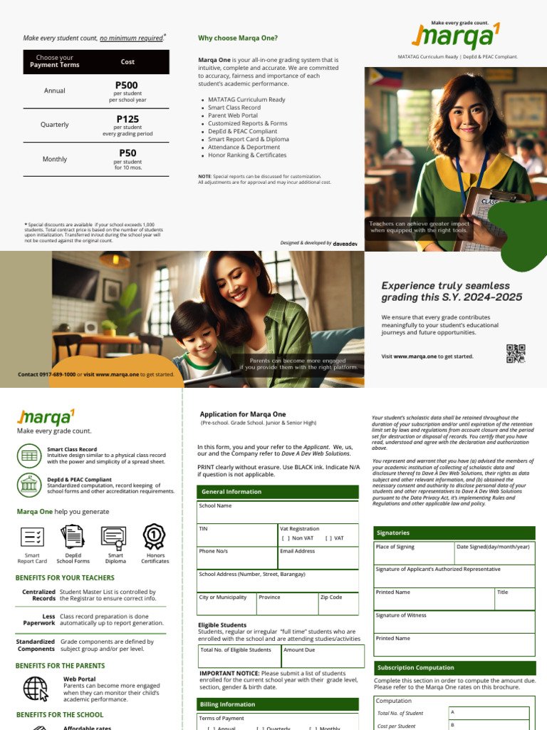 Marqa One Trifold Brochure | PDF