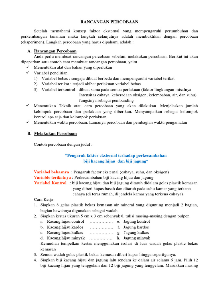Rancangan Percobaan | PDF