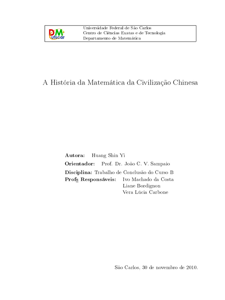 História Da Matematica Chinesa | PDF | China | Política mundial História Da Matematica Chinesa | PDF | China | Política mundial