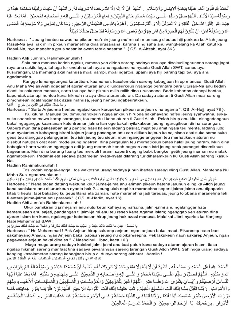 Khutbah Jumaat | PDF