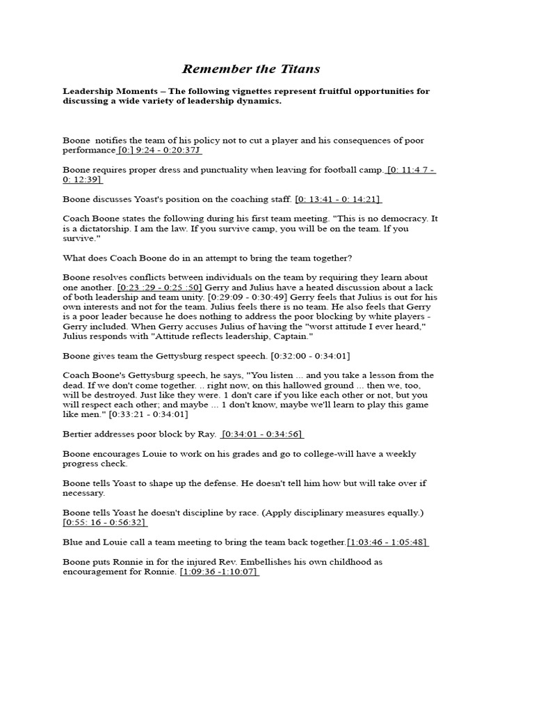 Remember the Titans | PDF