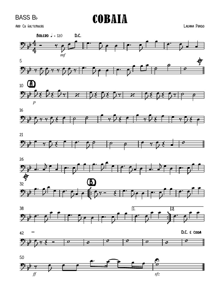 Bolero Arrangement for Bass Bb | PDF
