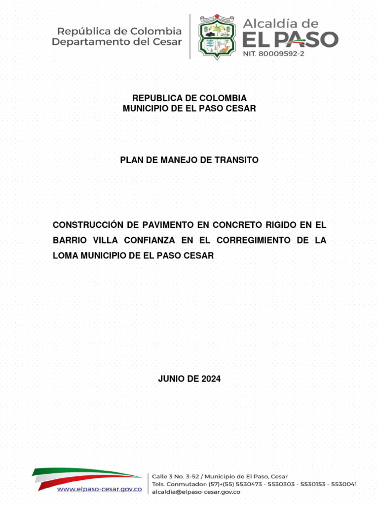 Plan de Manejo de Transito Villa Confianza | PDF | Tráfico | Peatonal