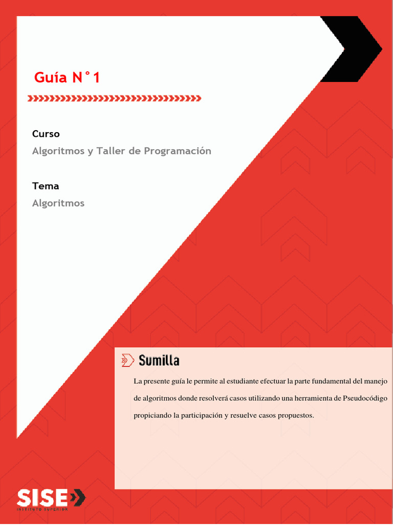 Guia 1 Algoritmos Pdf Algoritmos Lenguaje De Programación