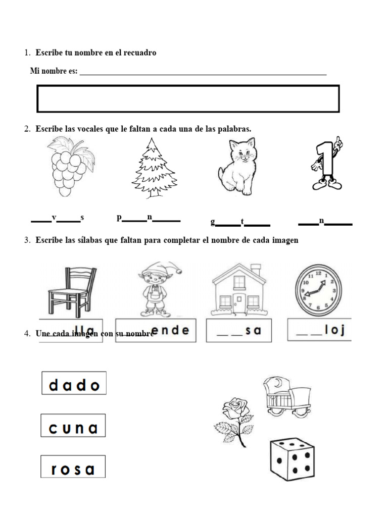Mi Nombre Es:: 1. Escribe Tu Nombre en El Recuadro | PDF