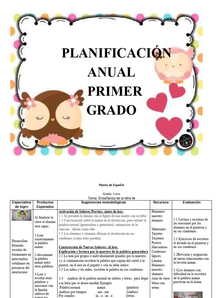 Plan Clase Con Lecciones Nacho Ilustrado | PDF | Palabra | Salón de clases