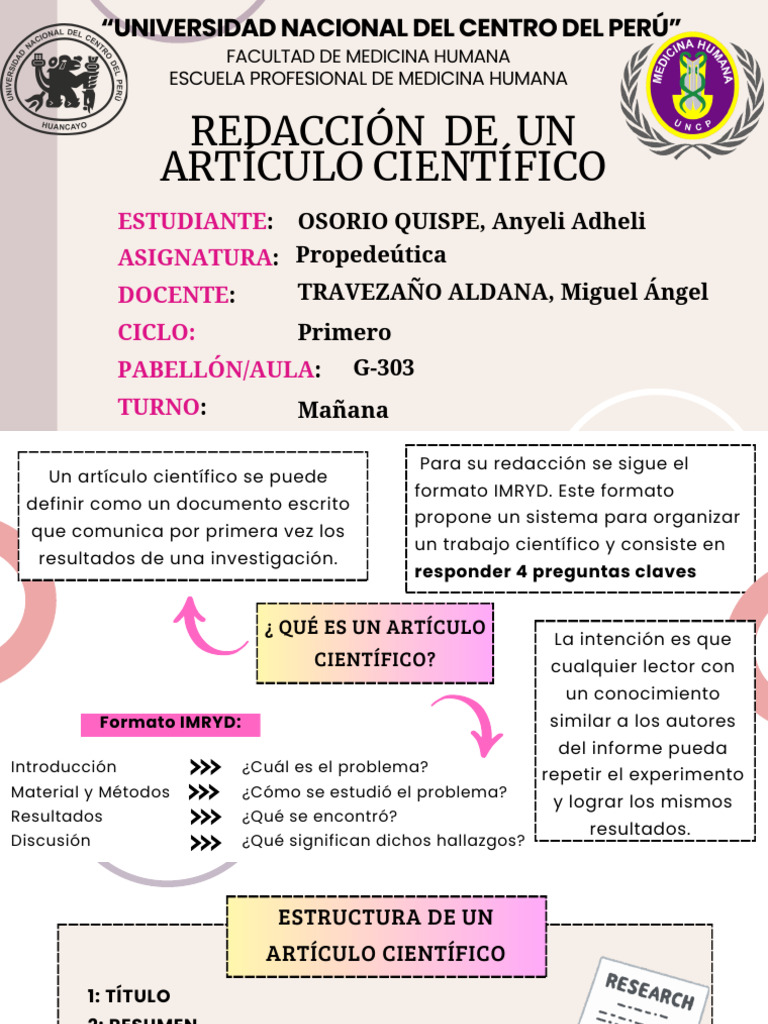 Elaboración de Un Artículo Científico | PDF | Publicación Académica | Science