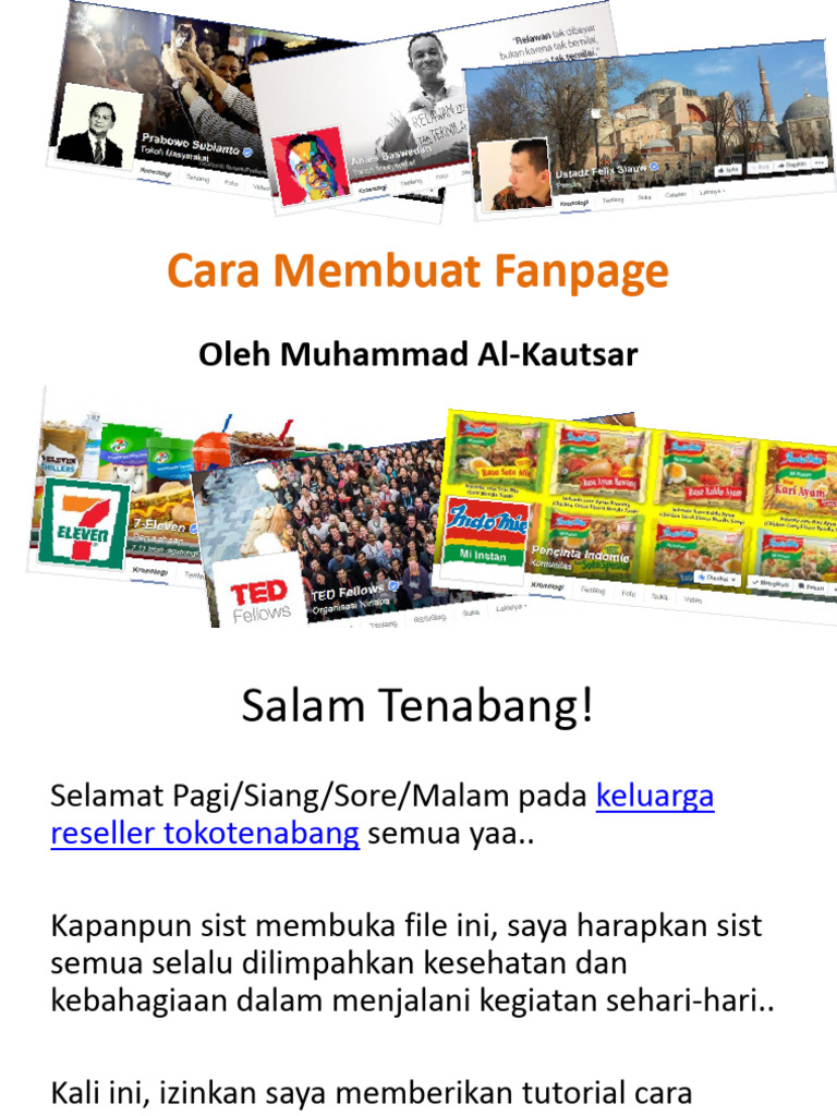 Tutorial Cara Buat Fanpage | PDF | Bisnis | Pengembangan Diri